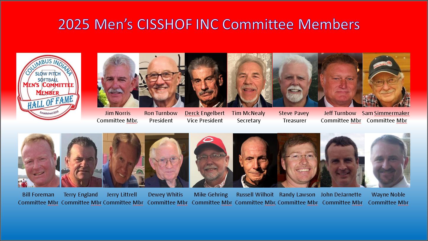 Men's Committee Members - Columbus Indiana Slow Pitch Softball Hall of Fame